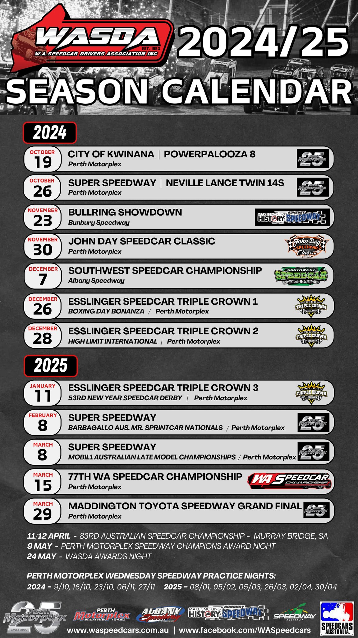 WASDA Events - WA Speedcars